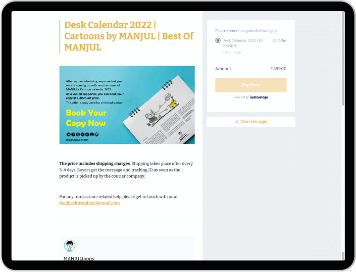 Instamojo smart landing pages builder for eCommerce business